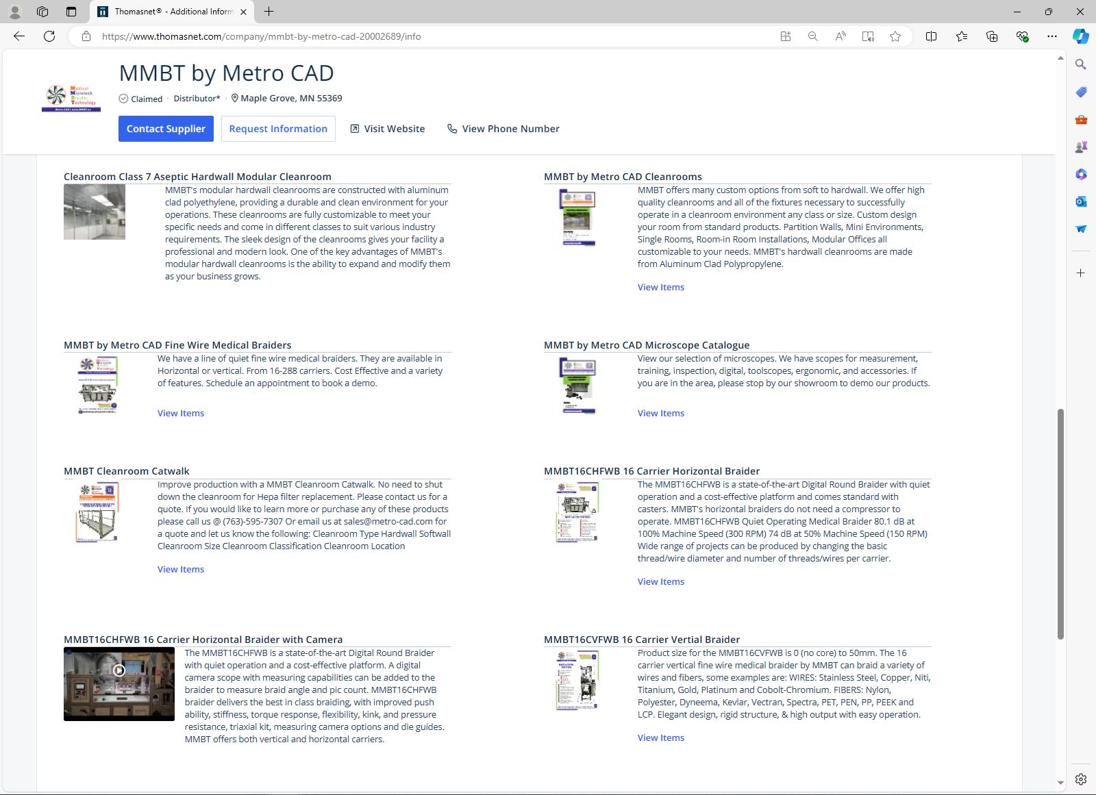 MMBT by Metro CAD supplier of medical device equipment | thomasnet.com