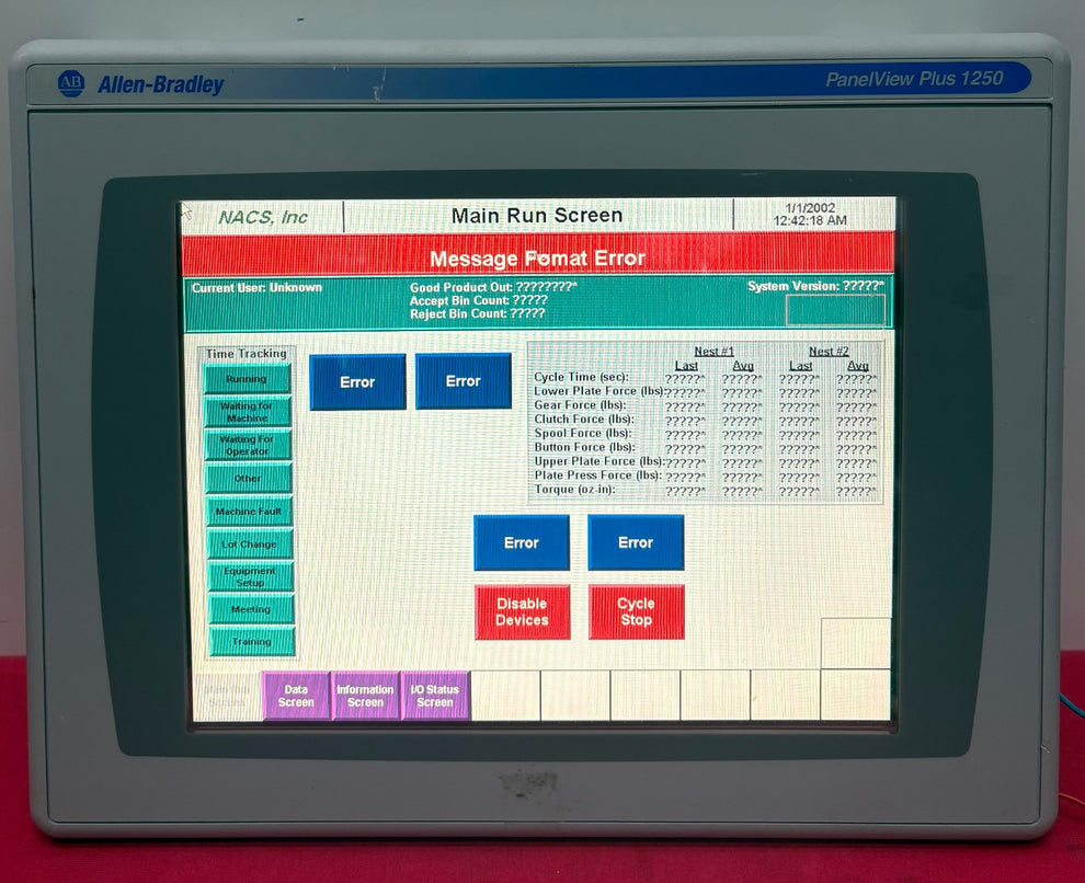 Allen-Bradley / Allen Bradley / AB PANELVIEW 1250 2711P-RP1 SER G LOGI ...